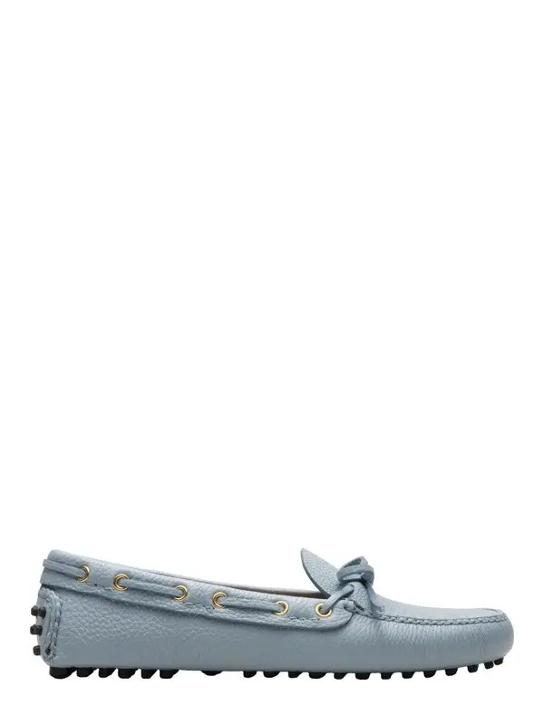 Car Shoe Grained-leather Driving Moccasins - Blue