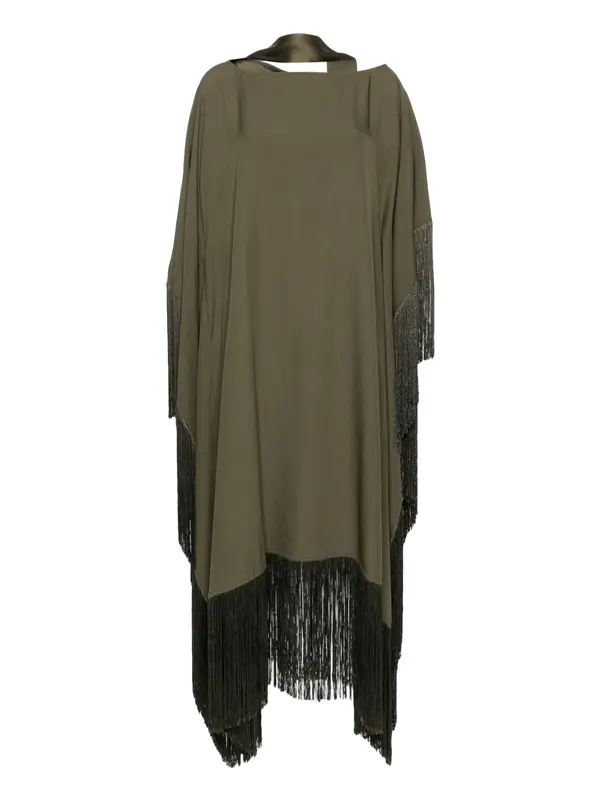 TALLER MARMO Fringe-detail Kaftan Dress - Green