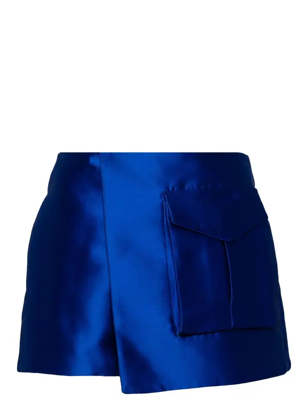 ISABEL SANCHIS Flap-pockets Wrap Shorts - Blue