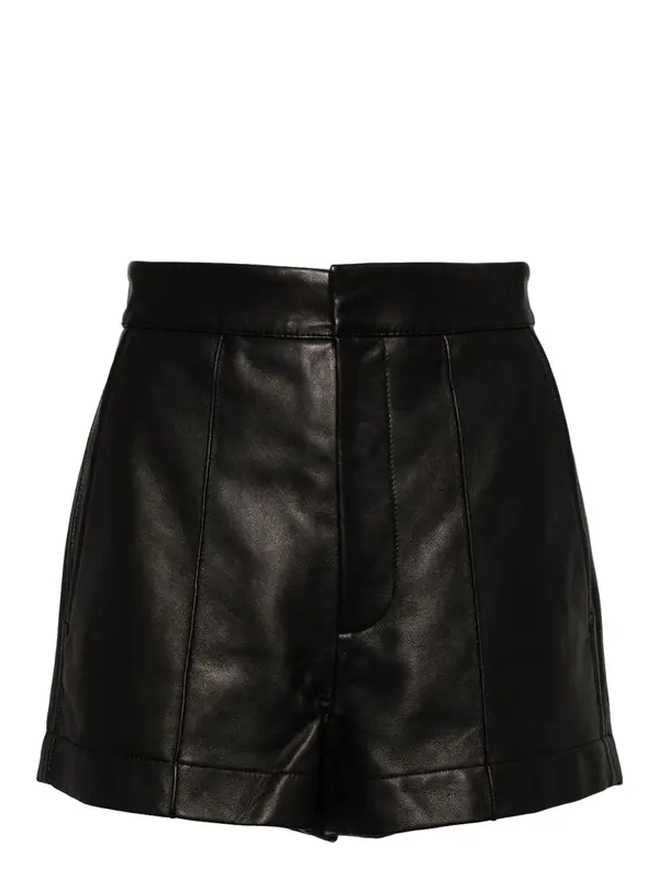 Maticevski High-waisted Leather Thigh Shorts - Black