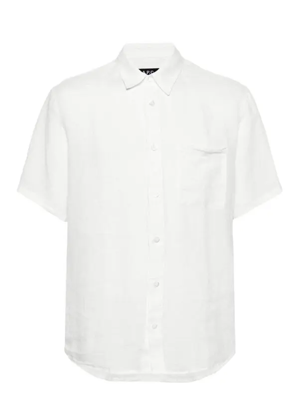 A.p.c. Chest-pocket Linen Shirt - White