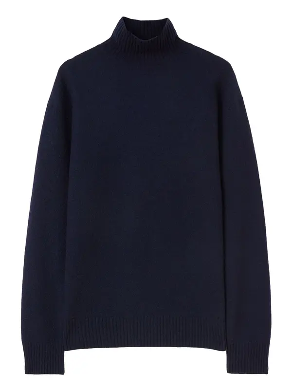 JIL SANDER Chain-link Wool Jumper - Blue