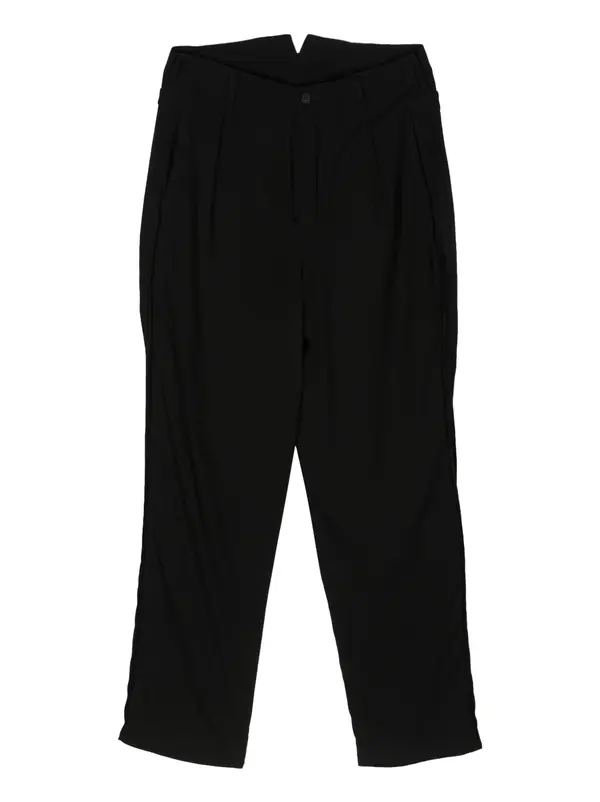Y’s Pleat-detail Straight-leg Trousers - Black