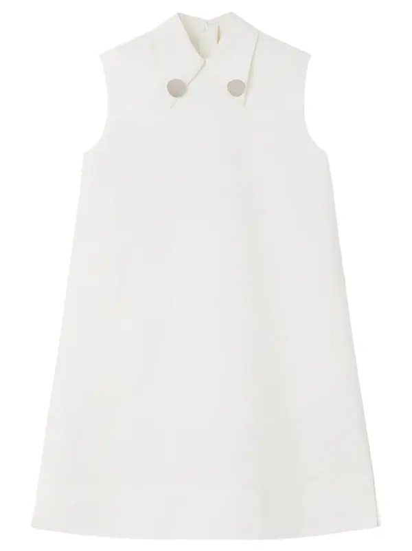 JIL SANDER Straight-point Collar Cotton-blend Dress - White