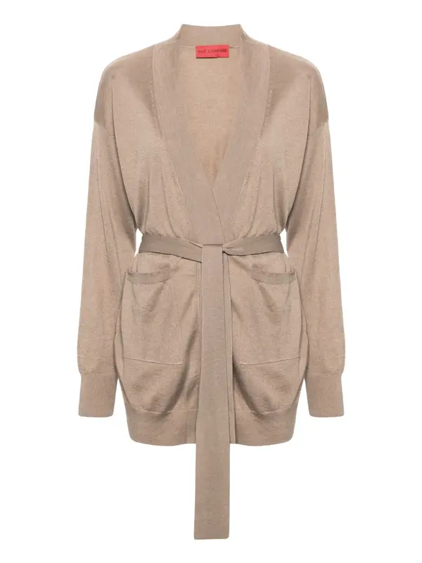 WILD CASHMERE Scarlet Belted Cardigan - Neutrals