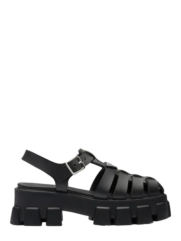 Prada 55mm Caged Platform Sandals - Black