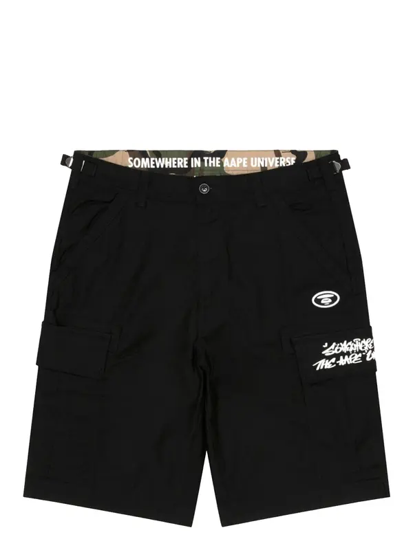AAPE BY *A BATHING APE® Logo-appliqué Cargo Shorts - Black