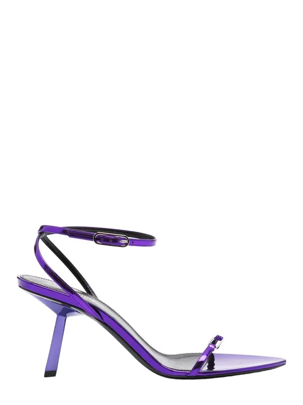 Saint Laurent 75mm Kitty Sandals - Purple