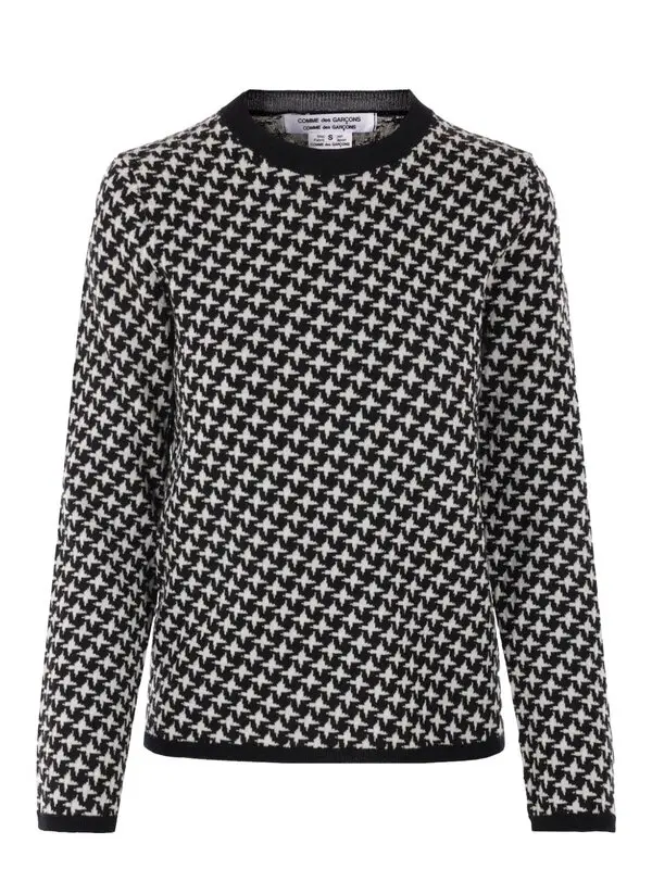 Comme Des Garçons Intarsia-knit Wool Jumper - Black