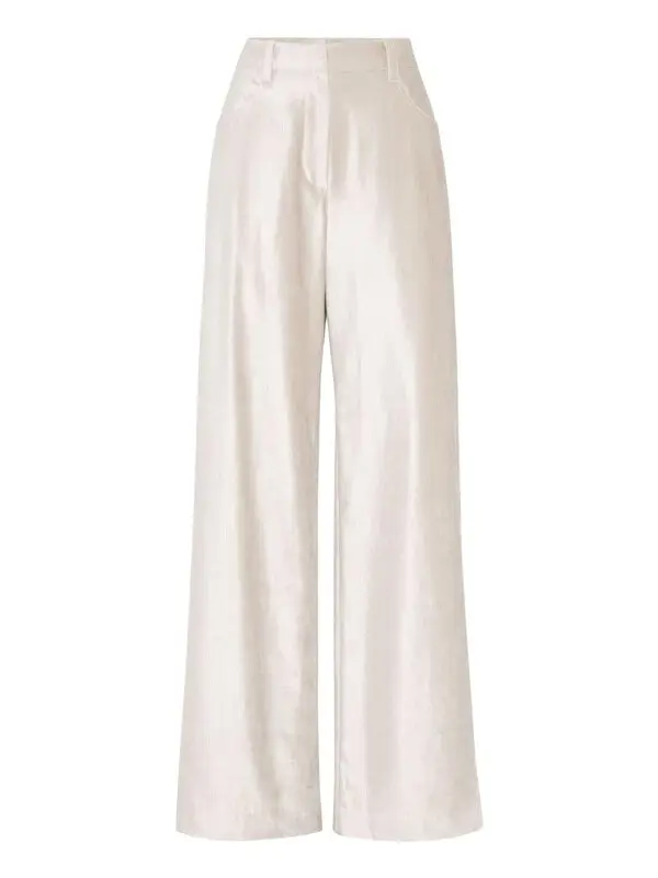 Brunello Cucinelli Shimmer Wide-leg Trousers - Neutrals