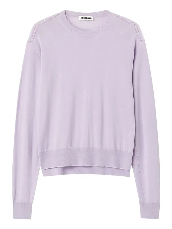 JIL SANDER Crew-neck Fine-knit Jumper - Purple