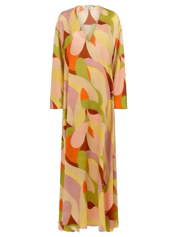 Raquel Diniz Lena Abstract-print Maxi Dress - Green
