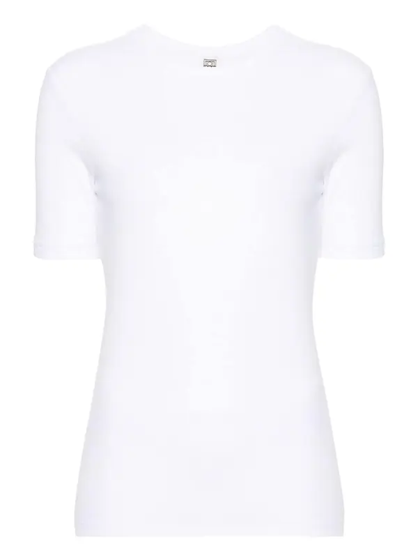TOTEME Ribbed Cotton T-shirt - White