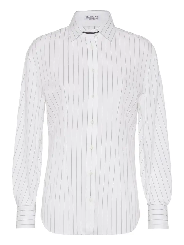 Brunello Cucinelli Striped Button-up Shirt - White