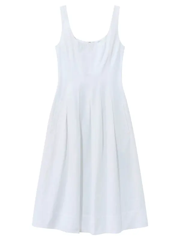 Proenza Schouler White Label Pleated Cotton Dress - White
