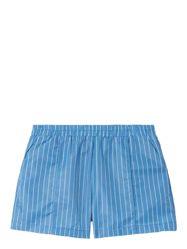 Staud Taurus Striped Shell Shorts - Blue