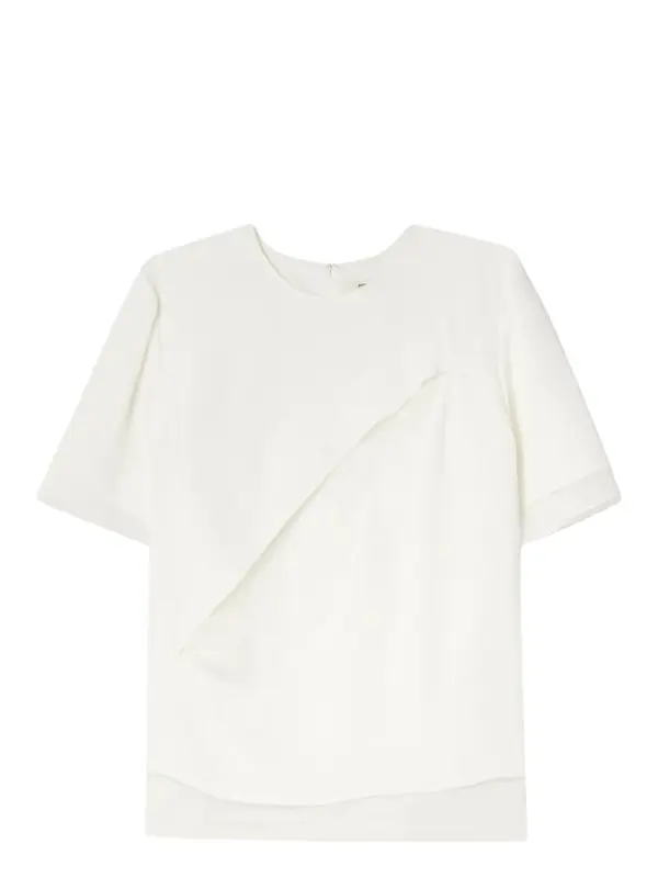 PETER DO Slash Silk And Chiffon T-shirt - White