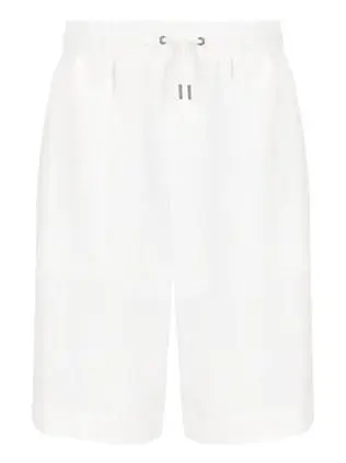 Giorgio Armani Pure Linen Canvas Bermuda Shorts - White
