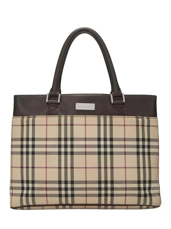 Burberry House Check Nylon Handbag - Brown