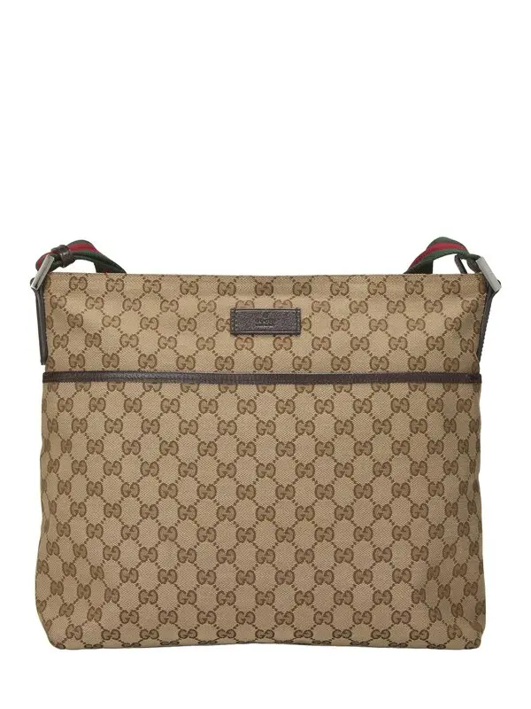Gucci Original Gg Canvas Web Pocket Messenger Bag - Brown