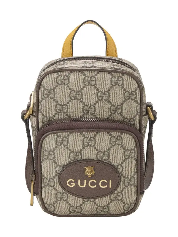 Gucci Gg Supreme Neo Vintage Double Zip Camera Bag - Beige