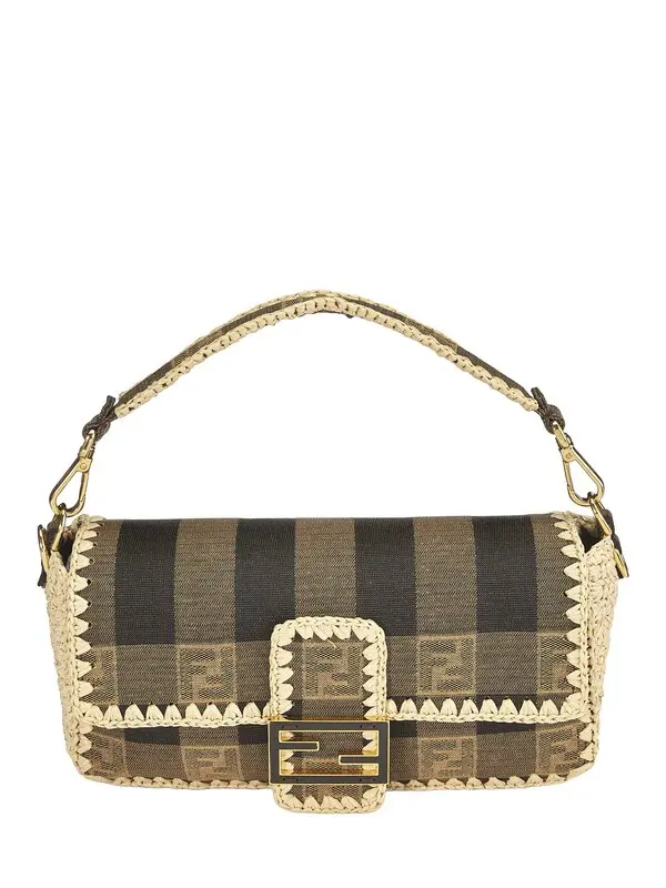 Fendi Pequin Convertible Baguette - Brown