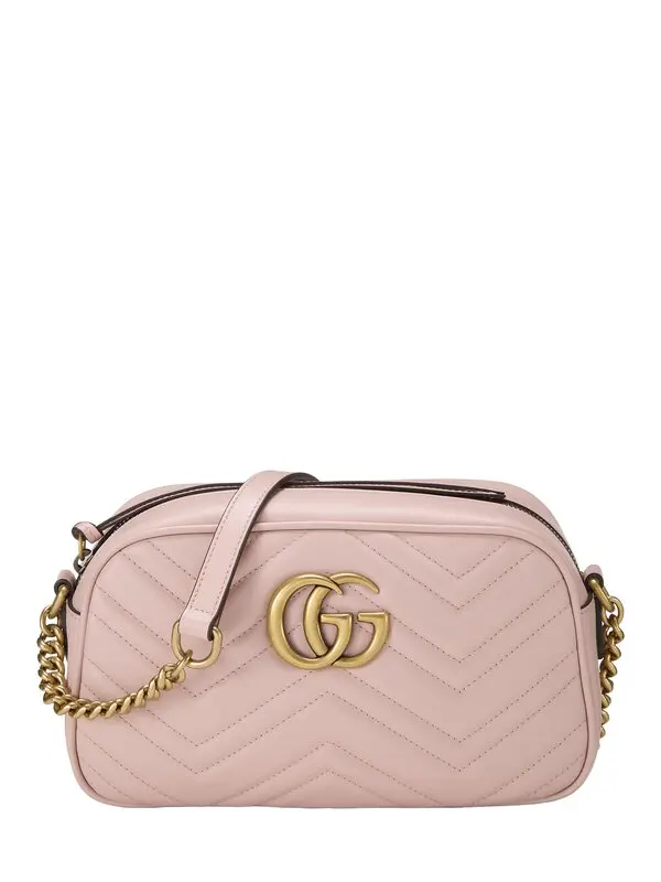 Gucci Leather Gg Marmont Crossbody Bag - Pink