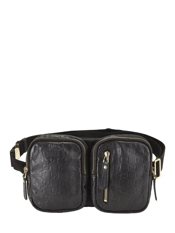 Gucci Ssima Double Pocket Waist Pouch - Black