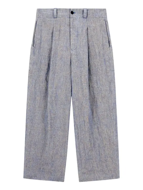 Giorgio Armani Pure Linen Canvas Trousers - Beige