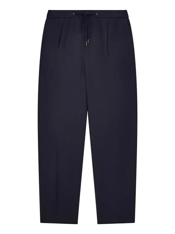 Giorgio Armani Pure Linen Canvas Trousers - Navy Blue