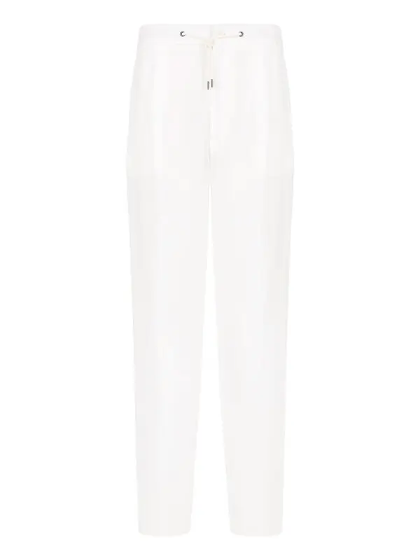 Giorgio Armani Pure Linen Canvas Trousers - White