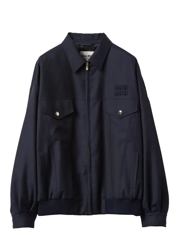 Miu Miu Batavia Blouson Jacket - Navy