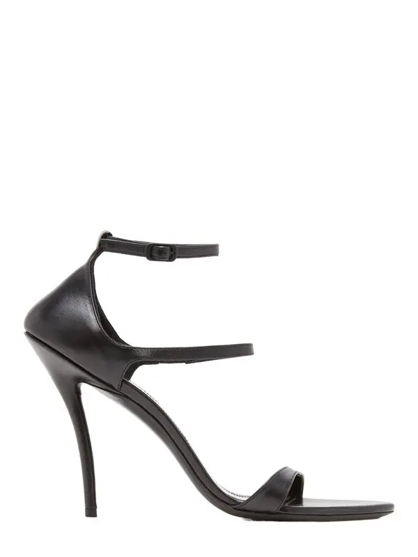 Balenciaga Leather Stiletto Sandals - Black