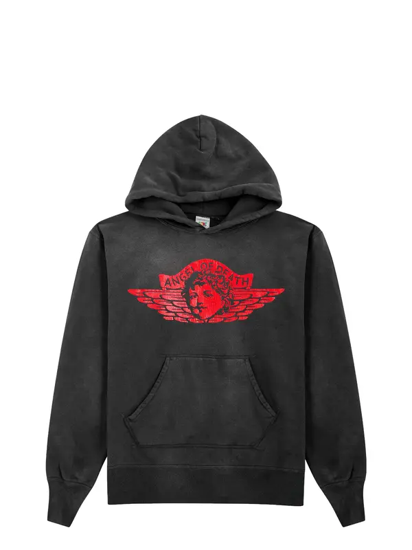 SAINT MXXXXXX Angel Of Death Printed Hoodie - Black