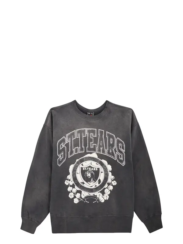 SAINT MXXXXXX Denim Tears Printed Cotton Sweatshirt - Black