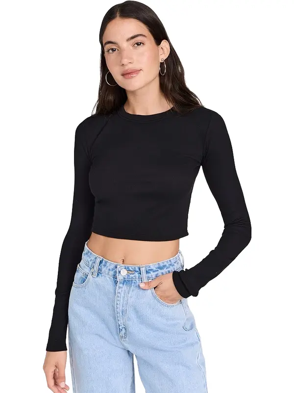 Cotton Citizen Verona Crop Top - Jet Black