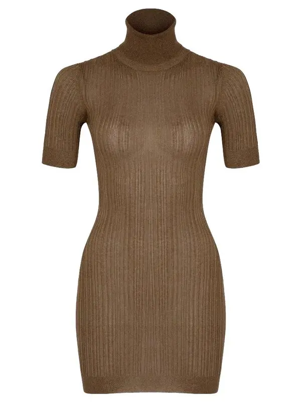 Zeynep Arçay Glitter Tube Mini Dress - Dark Gold