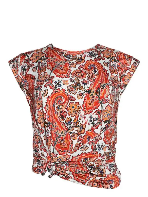 Rabanne Short Sleeve Top With Piercing - Red