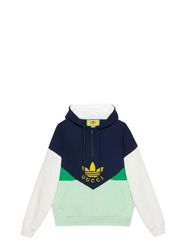 Gucci X Adidas Hooded Sweatshirt - Blue