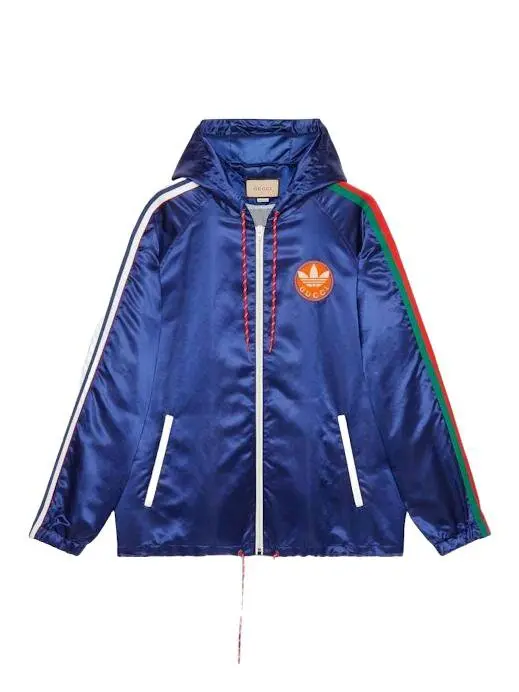 Gucci X Adidas Satin Nylon Jacket - Blue