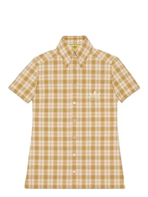 Gucci X Adidas Check Cotton Shirt - Beige/white