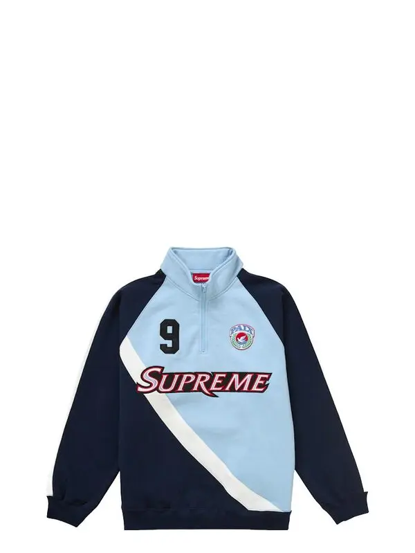Supreme Equipe Half Zip Sweatshirt - Light Blue