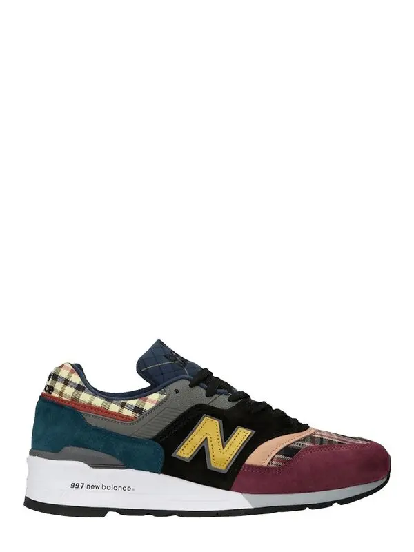 NEW BALANCE 997 Miusa Plaid Pack Sneakers - Burgundy/black