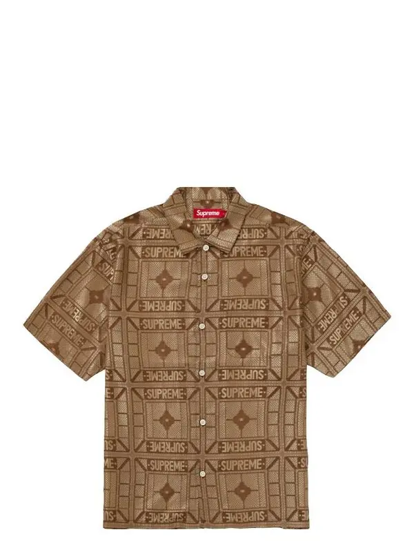 Supreme Tray Jacquard Short Sleeve Shirt - Tan