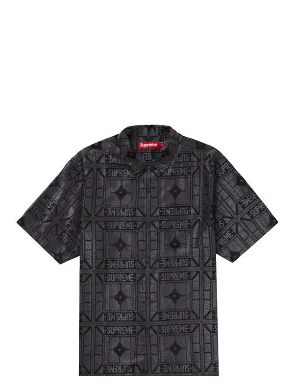 Supreme Tray Jacquard Short Sleeve Shirt - Black