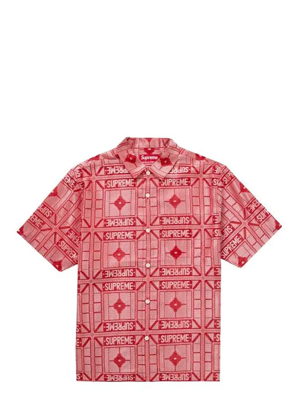 Supreme Tray Jacquard Short Sleeve Shirt - Red