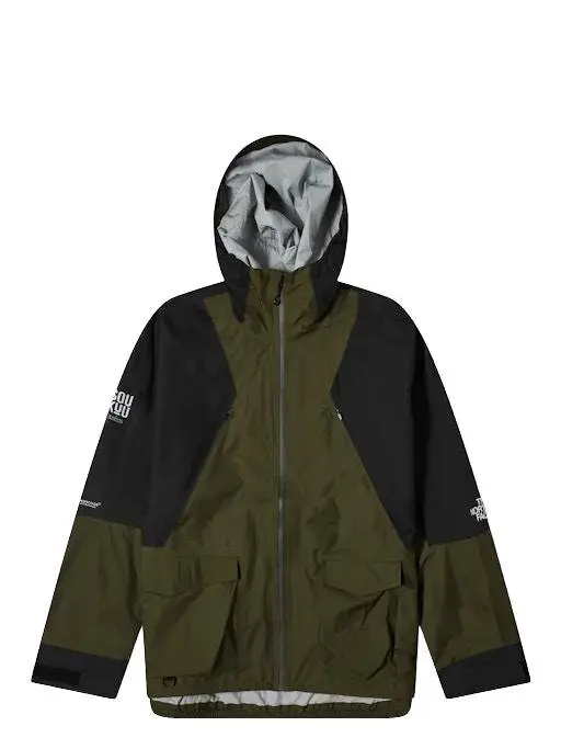 The North Face X Undercover Soukuu Hike Packable Mountain Light Shell Jacket - Forest Night Green/tnf Black