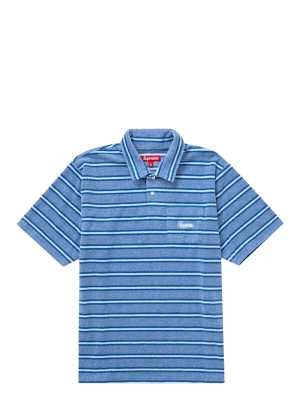 Supreme Stripe Terry Polo Shirt - Royal