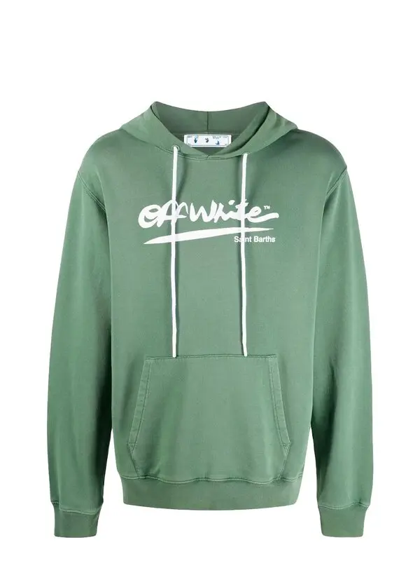 Off-White X Eden Rock St. Barths Arrows Motif Print Hoodie - Green/white