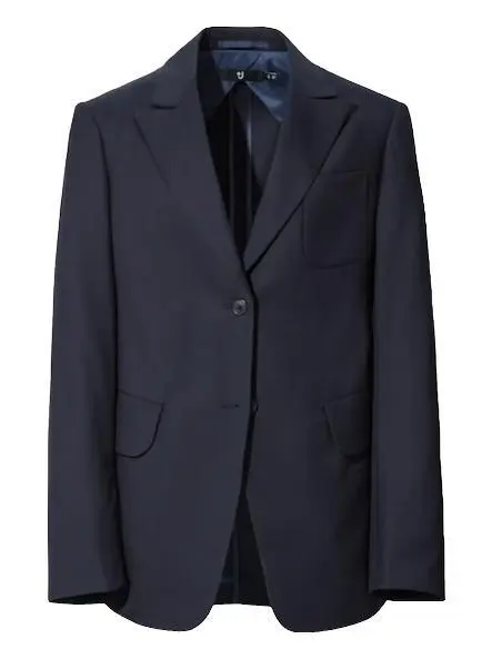Uniqlo Wool Tailored Jacket - Navy Blue
